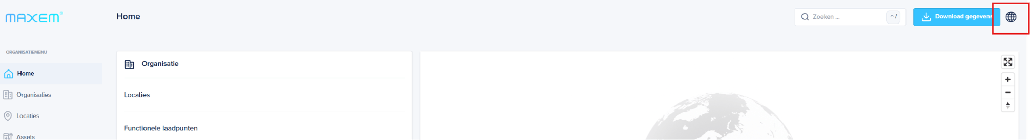 How do I change the language of the Maxem Energy Cloud